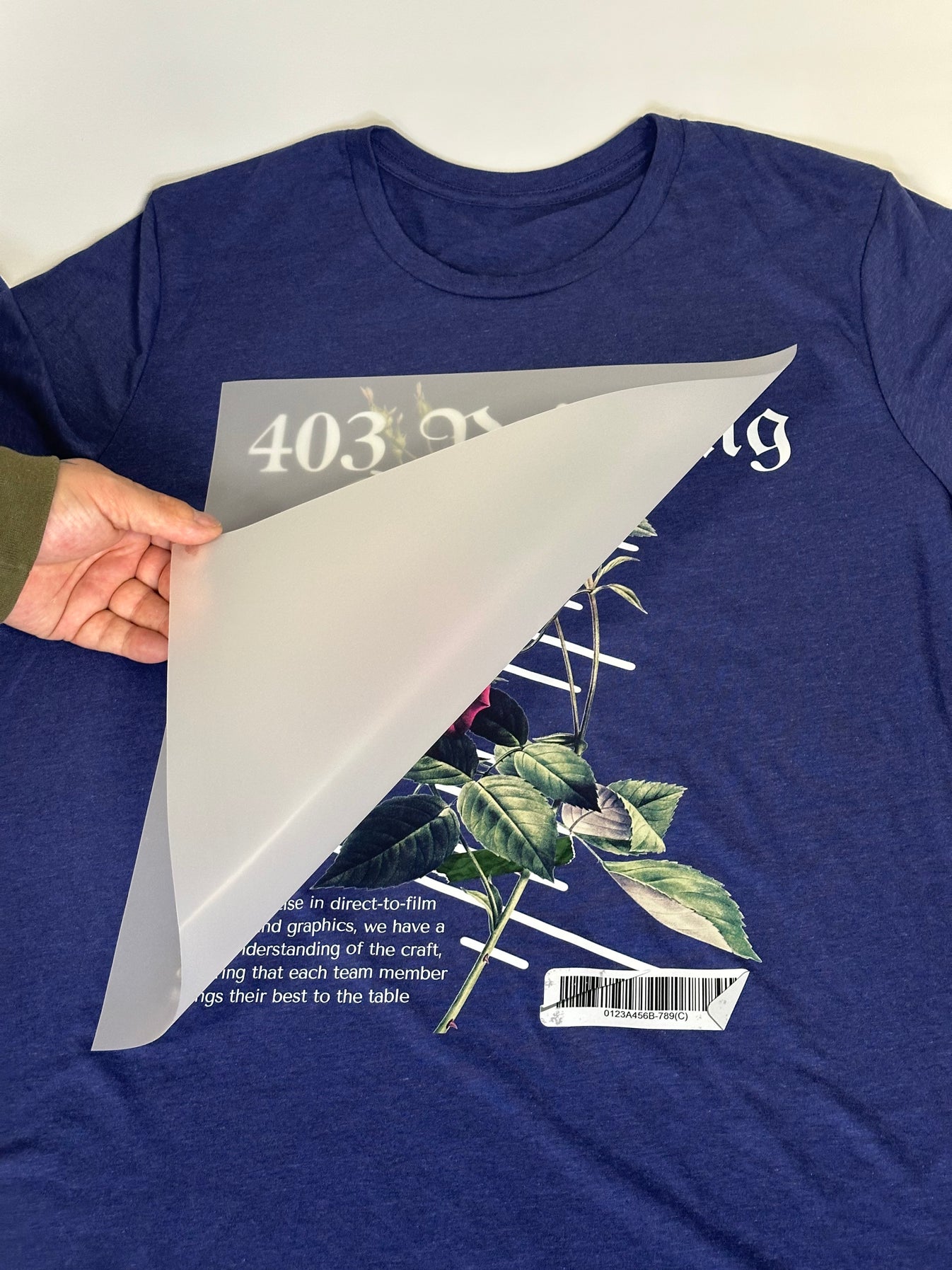 CUSTOM DIRECT TO FILM PRINTING HOT PEEL FILM/FOR TEXTILES – 403 Printing